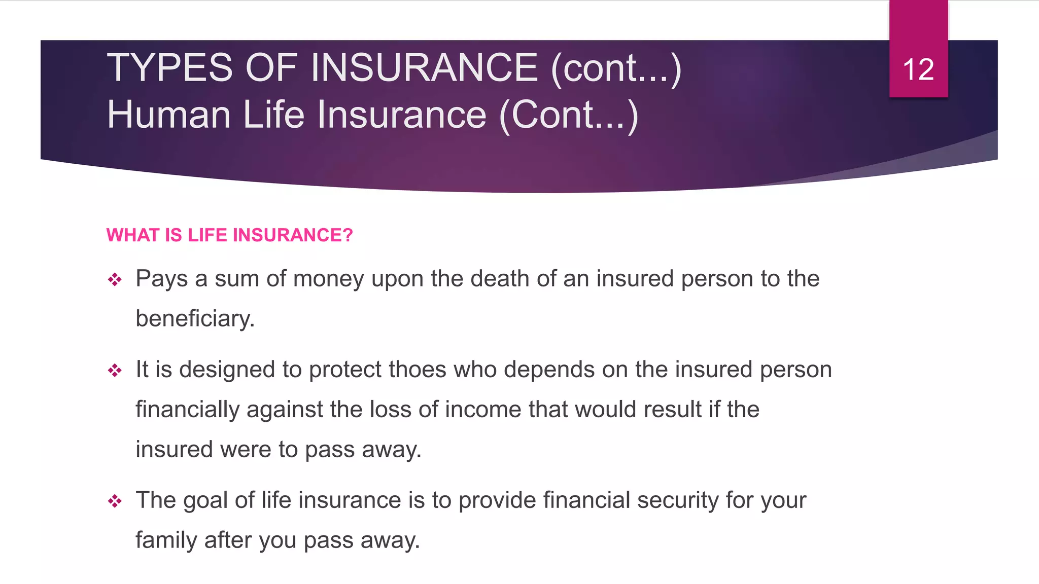 TYPES OF INSURANCE | PPTX