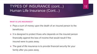 TYPES OF INSURANCE | PPTX