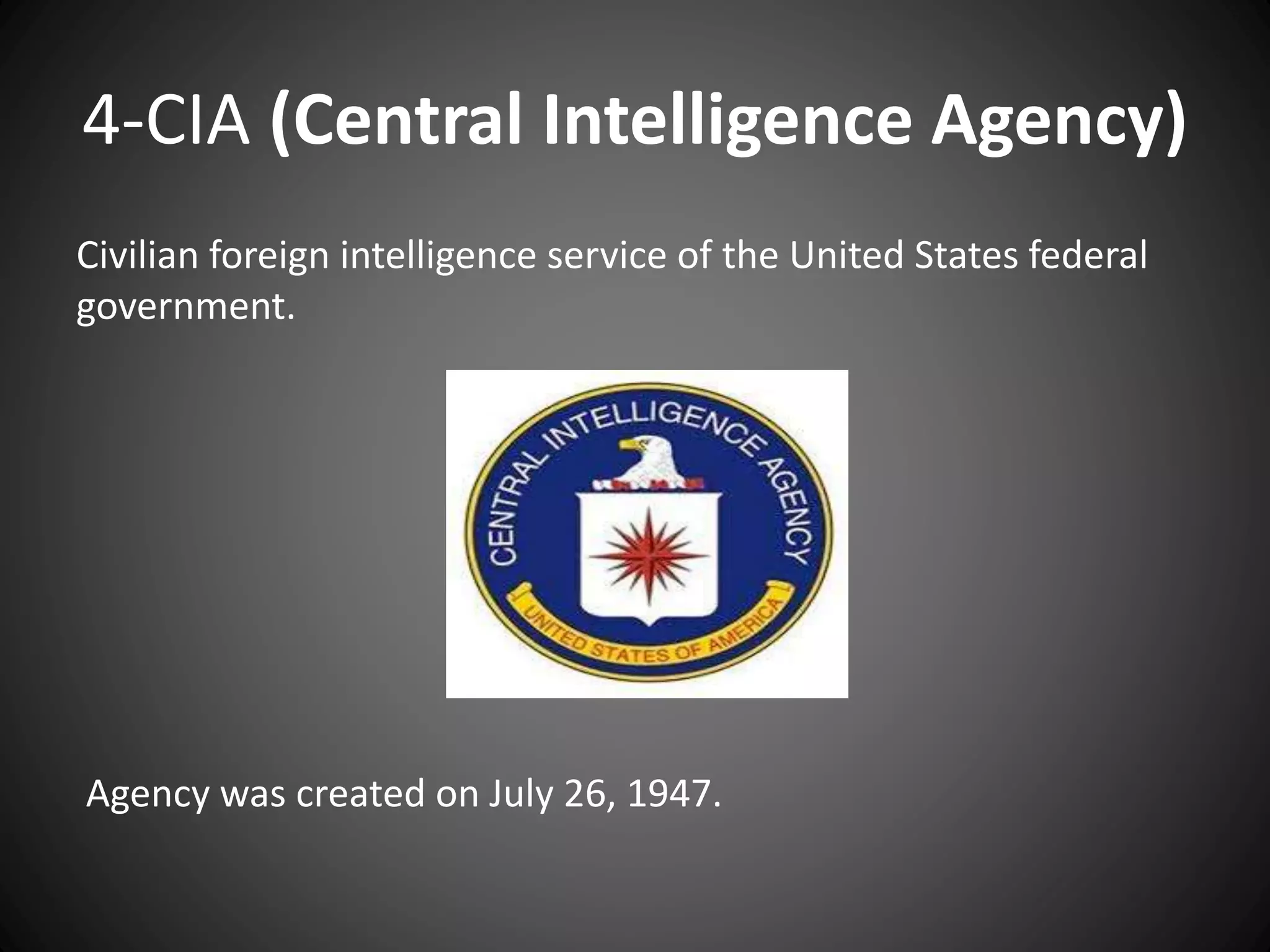World's Top 6 Intelligence Agencies | PPTX