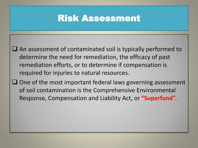 Credit Seminar on "Soil Contamination: Risk Assessment and Remediation ...