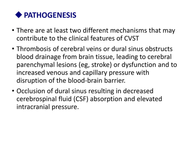 CVST central venous sinus thrombosis.pptx | Ear, Nose and Throat ...