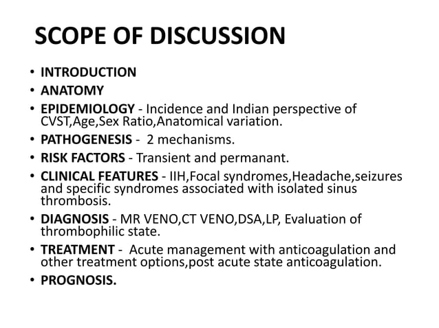 CVST central venous sinus thrombosis.pptx | Ear, Nose and Throat ...