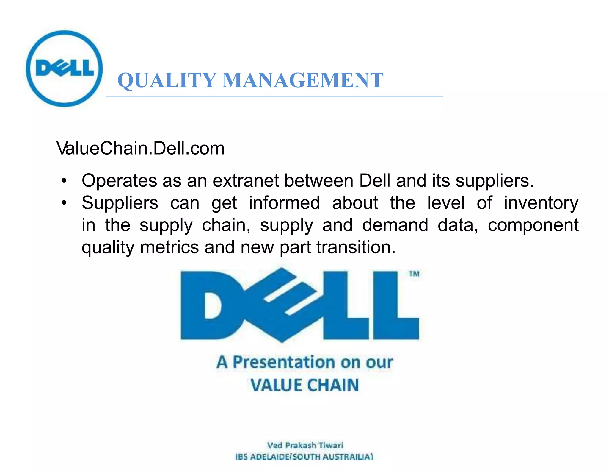 Dell PC & Laptop's Supply Chain Management | PPTX