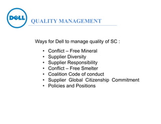 Dell PC & Laptop's Supply Chain Management | PPTX