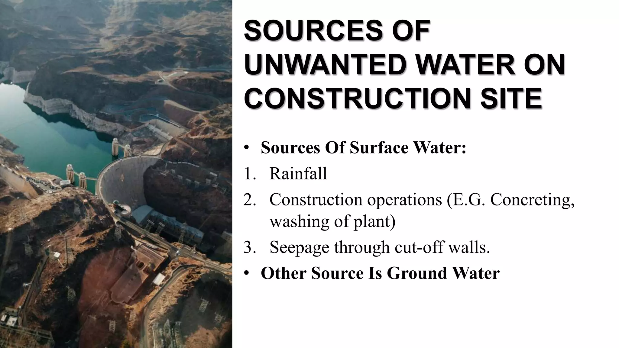 DEWATERING METHODS IN DIFFERENT SOIL CONDITIONS | PPSX