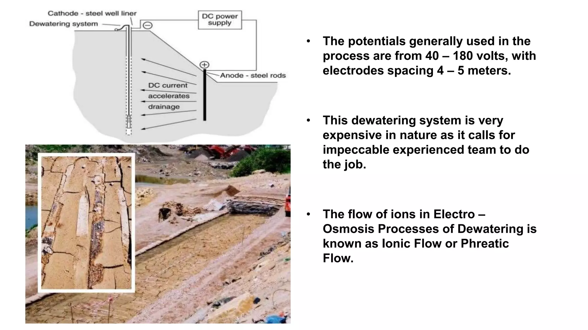DEWATERING METHODS IN DIFFERENT SOIL CONDITIONS | PPSX