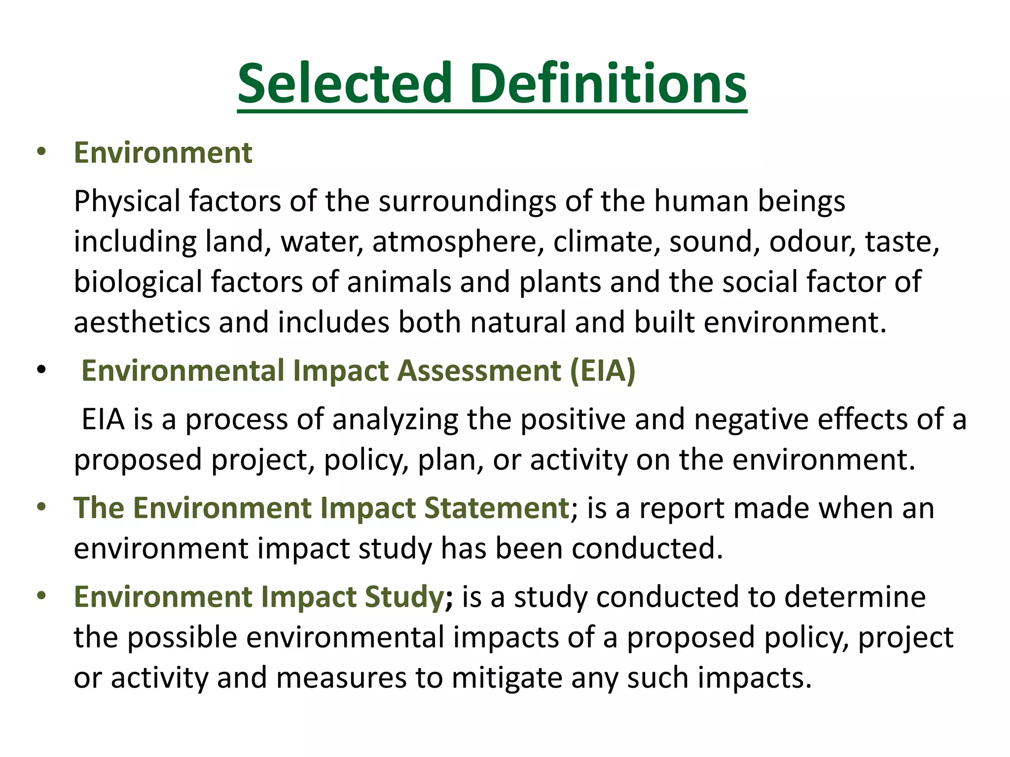 Environment impact Assessment (EIA) in Uganda | PPTX