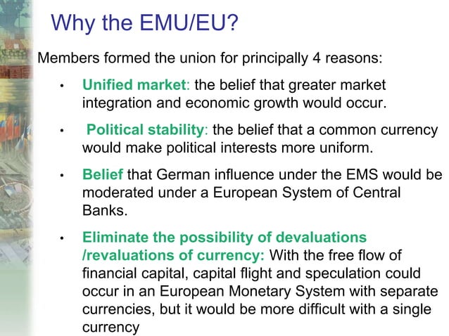 European Monetary Union | PPTX | Currencies | Economy