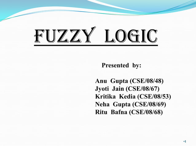 Fuzzy Logic Ppt Pptx Programming Languages Computing