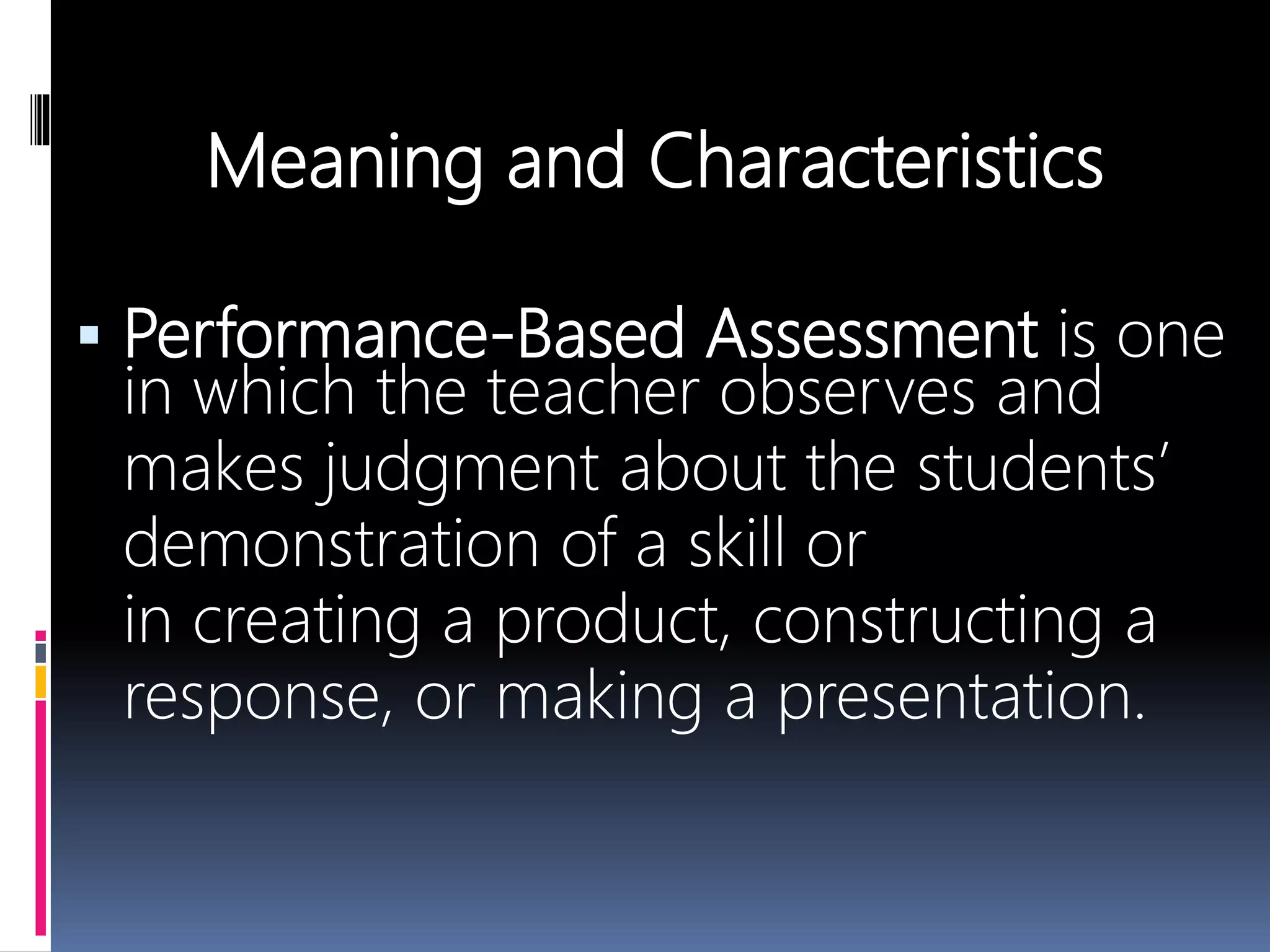 The Nature of Performance-Based Assessment (Assessment of Learning 2 ...