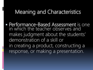 The Nature of Performance-Based Assessment (Assessment of Learning 2 ...