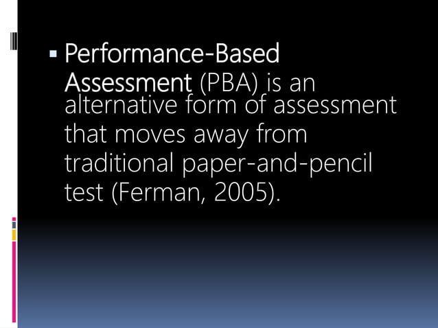 The Nature of Performance-Based Assessment (Assessment of Learning 2 ...