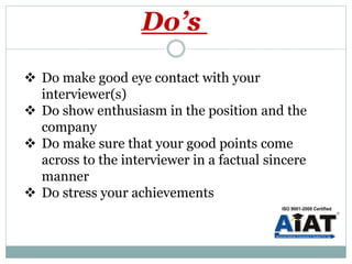 PDP & JOB interview techniques | PPTX