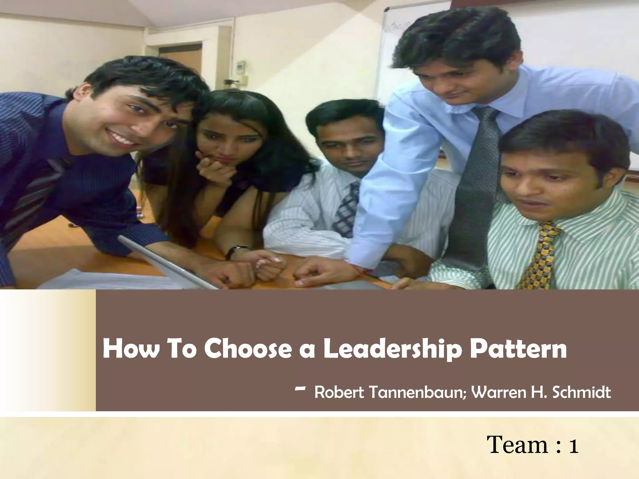 How To Choose a Leadership Pattern | PPT