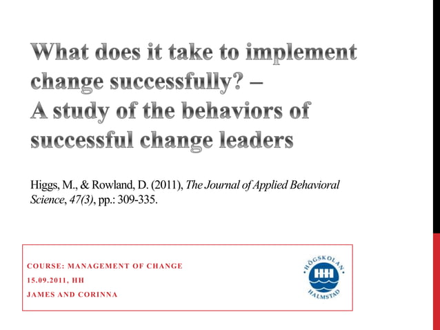 article summary of "What does it take to implement change successfully ...