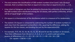 Testing Numbers for Randomness Chi Square test | PPTX