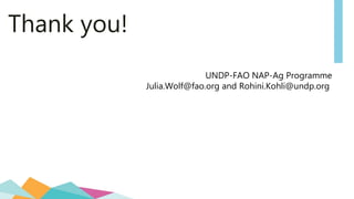 Addressing agriculture, forestry and fisheries in national adaptation ...