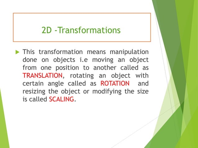 seminar on 2D transformation | PPT