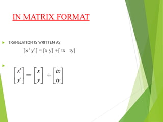 seminar on 2D transformation | PPTX