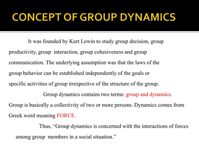 ppt on group dynamics | PPT