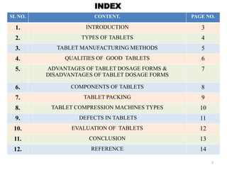 A review on types of Tablets and their Evaluation | PPT