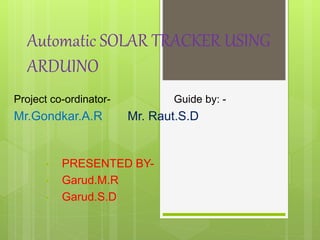 Final ppt on automatic solar traking system | PPTX