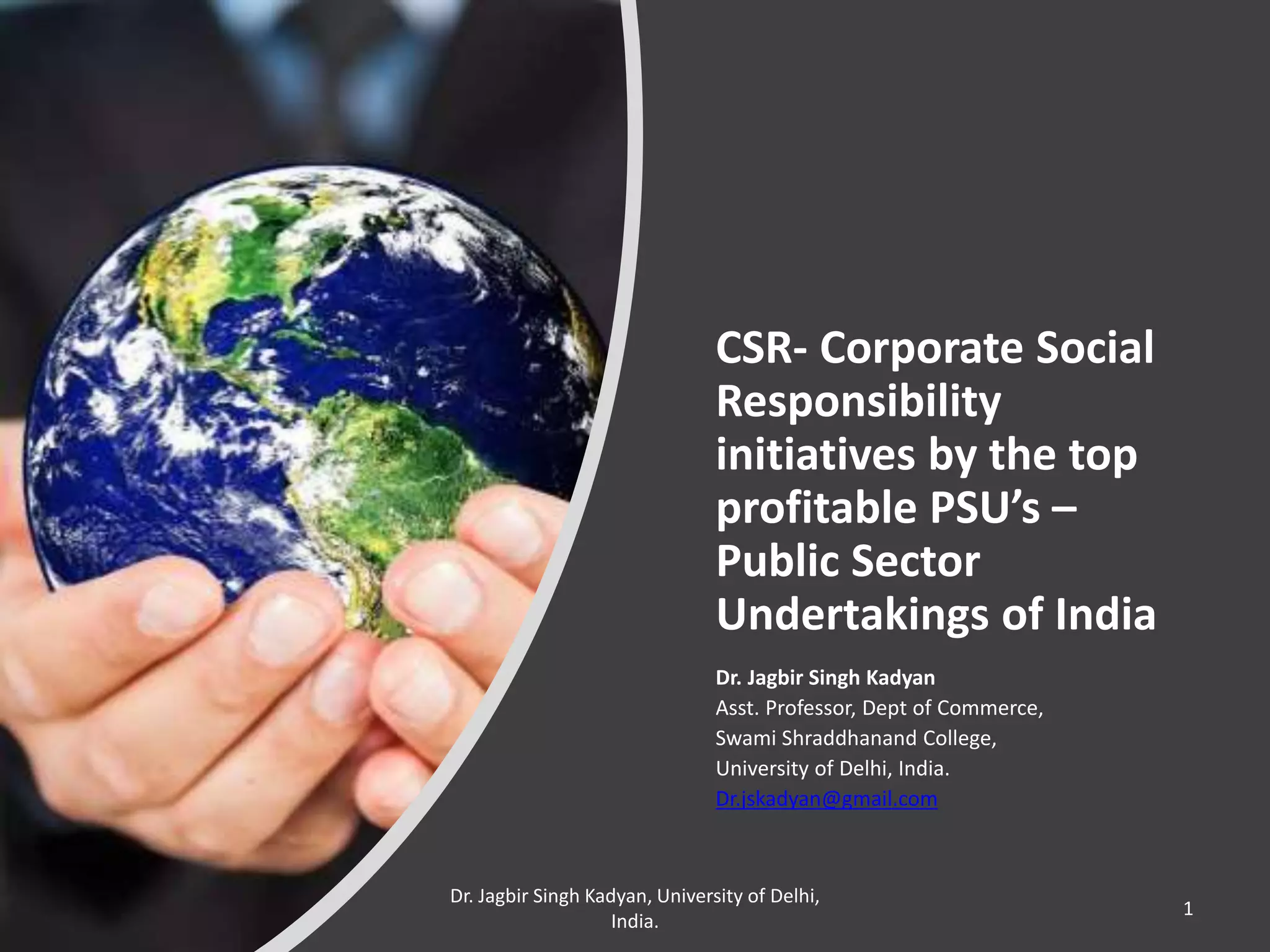 Review of CSR - Corporate Social Responsibility Initiatives by top PSU ...