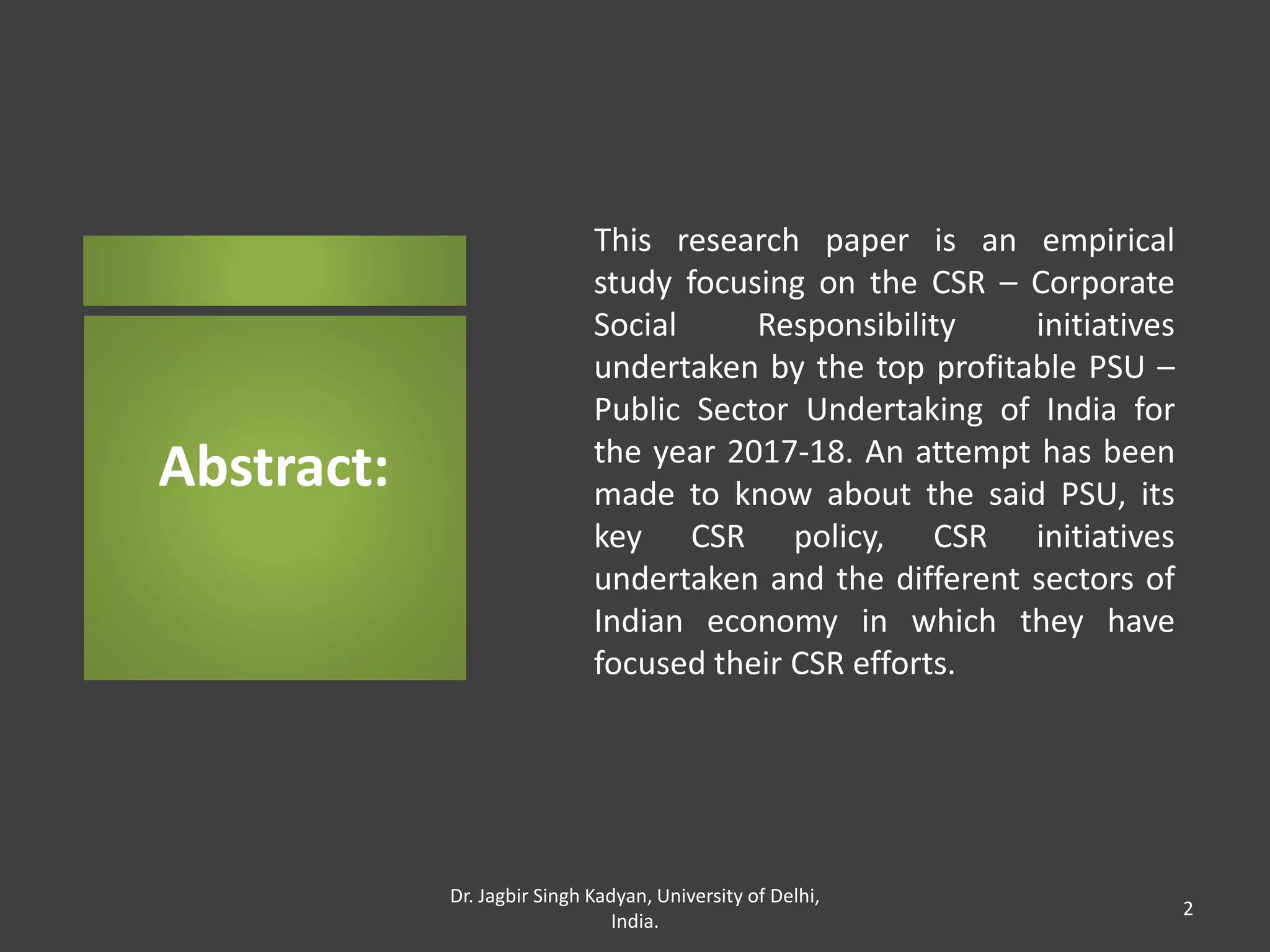 Review of CSR - Corporate Social Responsibility Initiatives by top PSU ...