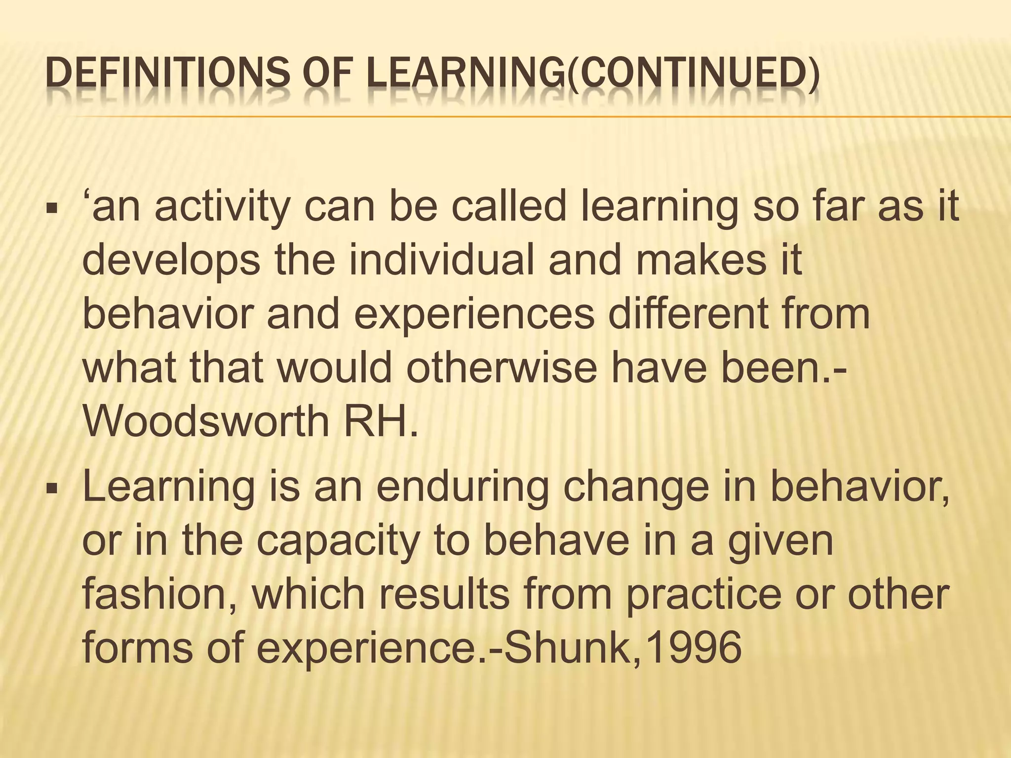 learning in nursing education | PPTX