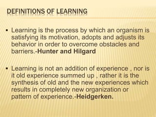 learning in nursing education | PPTX