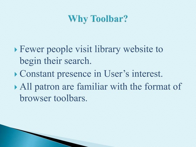 library toolbar | PPTX | Browsers | Computer Software and Applications