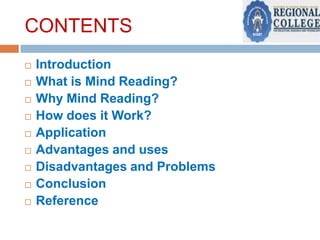 PPT on mind reading computer | PPT