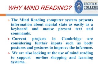 PPT on mind reading computer | PPT