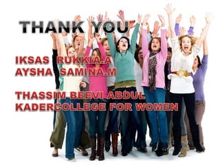 Empowerment of women through Education By M.AYSHA SAMINA,A.IKSAS RUKKIA ...