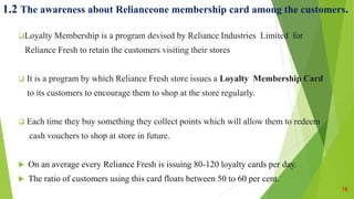 Reliance fresh loyalty | PPTX