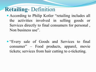 Retail sector in India | PPTX