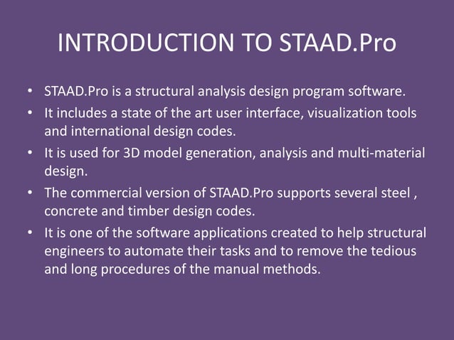 Final ppt on staad pro | PPTX
