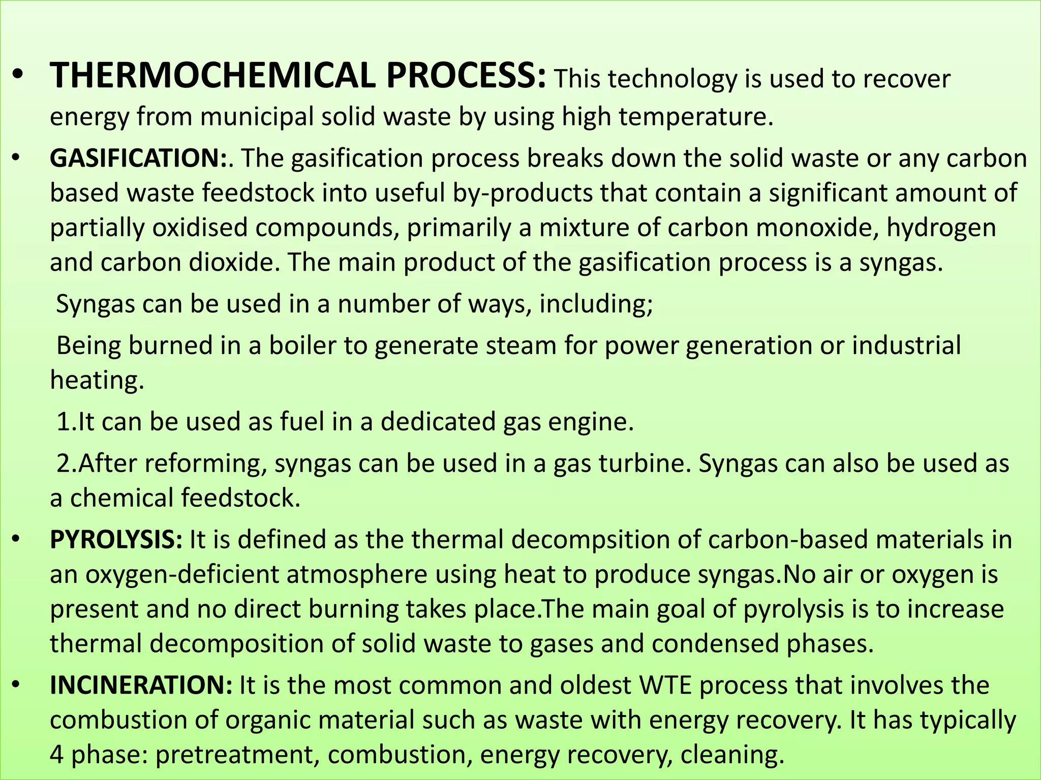 WASTE TO ENERGY PRESENTATION | PPTX
