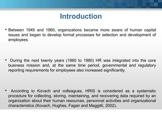Importance of HRIS in HR | PPT
