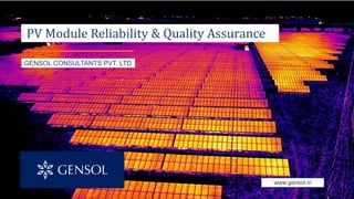 Quality Inspection for Solar Modules - Raw Material, Manufacturing ...