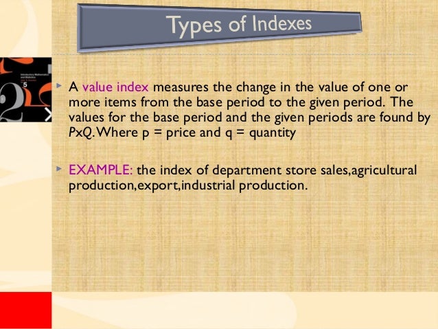 Types Of Index Numbers