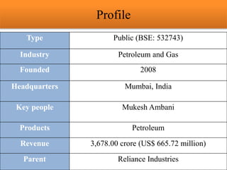 Final ppt reliance oil | PPTX