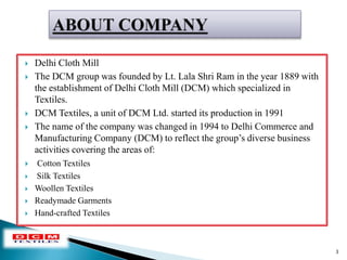 working capital management dcm textile | PPTX