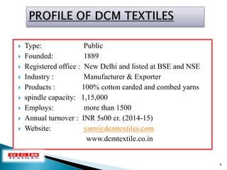 working capital management dcm textile | PPTX