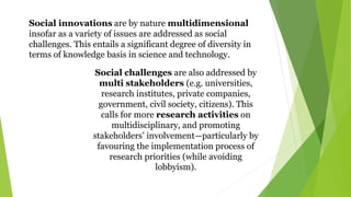 Final ppt report in social innovation | PPTX