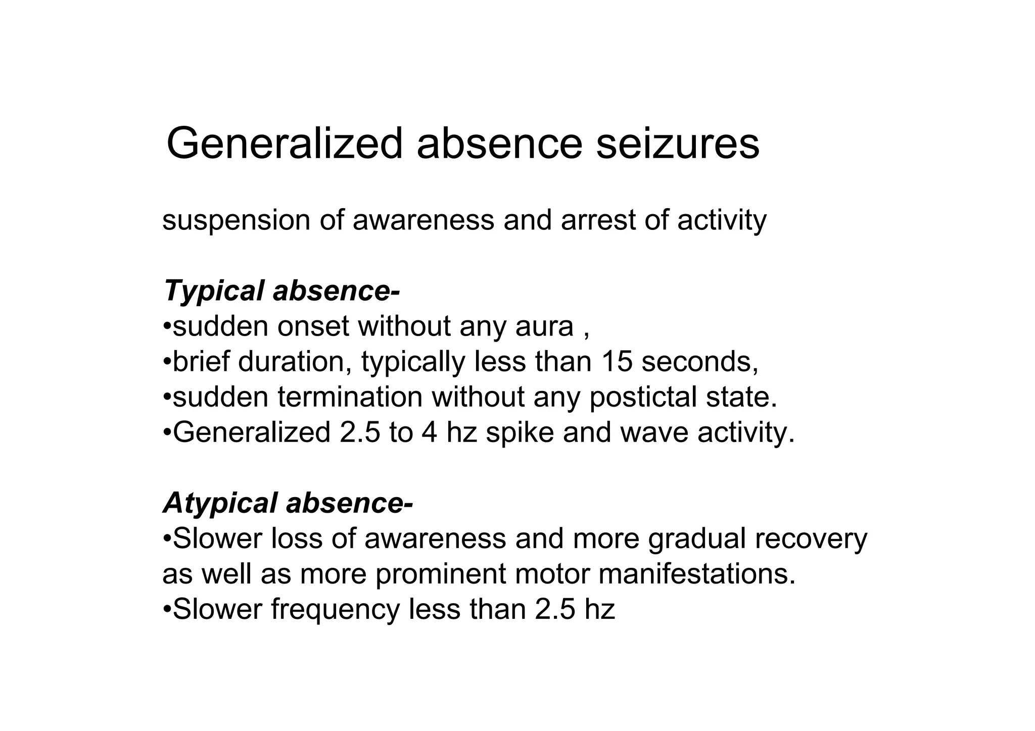 semiological classification of seizure, localisation and lateralisation ...