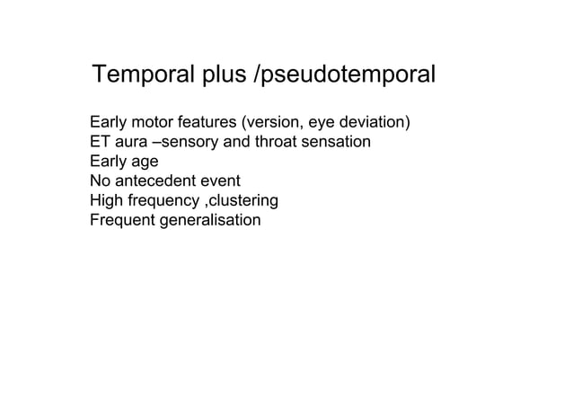semiological classification of seizure, localisation and lateralisation ...