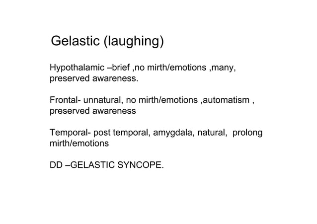 semiological classification of seizure, localisation and lateralisation ...