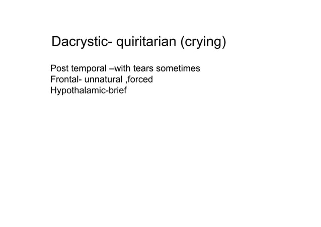 semiological classification of seizure, localisation and lateralisation ...
