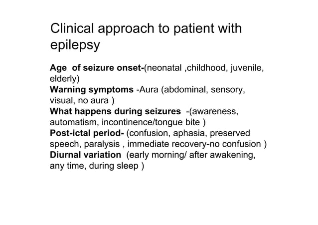 semiological classification of seizure, localisation and lateralisation ...